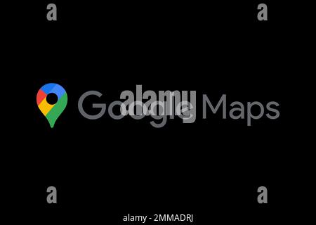 Google Maps, Logo, Black background Stock Photo - Alamy