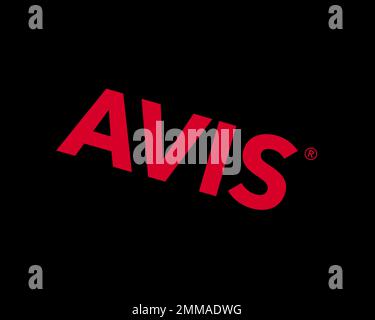 Avis Car Rental, rotated, black background, logo, brand name Stock ...