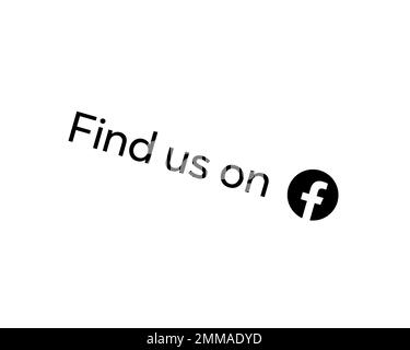 Facebook Find us on Facebook, rotated, black background, logo, brand ...