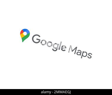 Google Maps, rotated, white background, logo, brand name Stock Photo ...