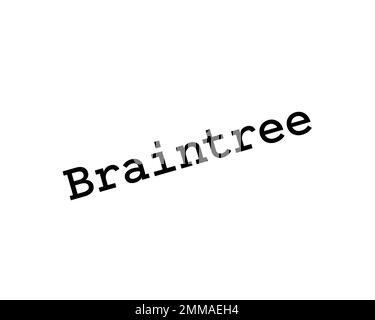 Braintree, rotated, white background, logo, brand name Stock Photo - Alamy