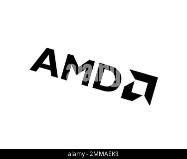 Advanced Micro Devices, rotated, white background, logo, brand name ...
