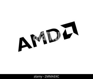 Advanced Micro Devices, white background, logo, brand name Stock Photo ...