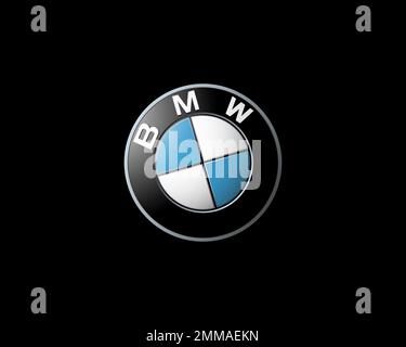 BMW, black background, logo, brand name Stock Photo - Alamy