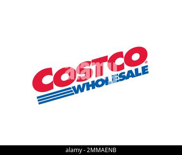 Costco, rotated, white background, logo, brand name Stock Photo - Alamy