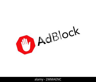AdBlock, rotated logo, white background Stock Photo - Alamy
