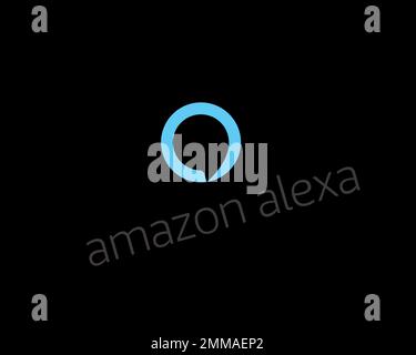 Amazon Alexa Black background, logo, brand name Stock Photo - Alamy