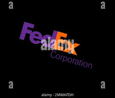 FedEx, rotated, black background, logo, brand name Stock Photo - Alamy