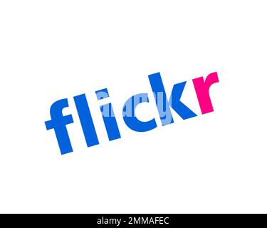 Flickr, rotated, white background logo, brand name Stock Photo - Alamy