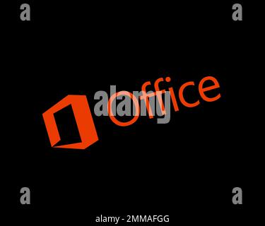 Microsoft, rotated, black background, logo, brand name Stock Photo - Alamy