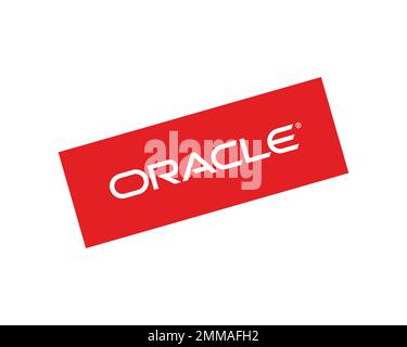 Oracle Corporation, rotated, white background, logo, brand name Stock ...
