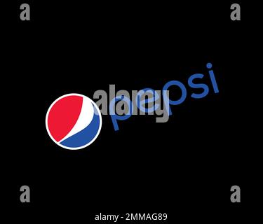 Pepsi, black background, logo, brand name Stock Photo - Alamy