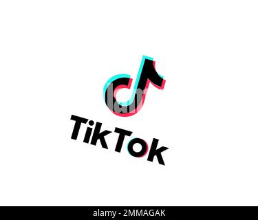 TikTok Vertical, Rotated, White Background, Logo, Brand Name Stock ...