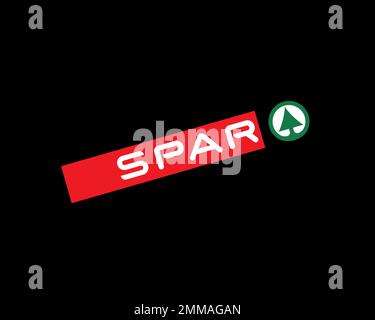SPAR (retailer), black background, logo, brand name Stock Photo - Alamy