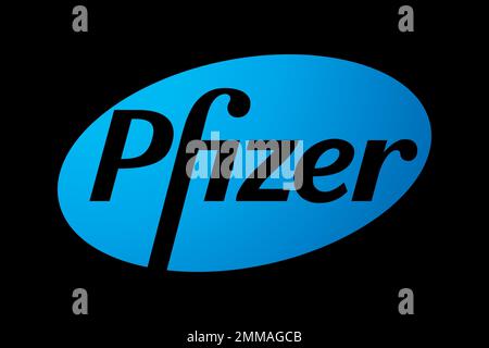 Pfizer, Logo, Black background Stock Photo - Alamy