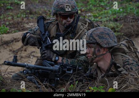 U.S. Marines provide security during the Warrant Officer Basic Course ...