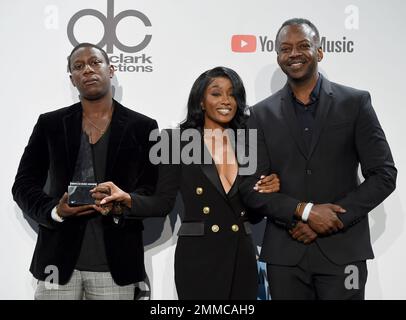 Cypron Kerr, from left, and parents of the late rapper XXXTentacion ...
