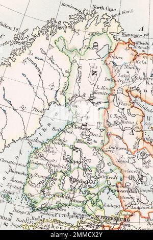 1897 atlas map of the Baltic states - Estonia, Latvia (Livonia ...