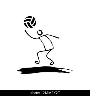 Stickman Serving Volleyball Logo Sign Stock Vector Image & Art - Alamy