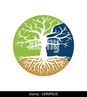 man head profile ecology icon vector illustration design Stock Vector ...