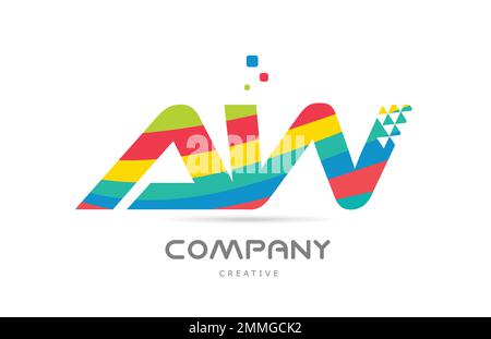 AW Logo Simple Design with blue color. Letter AW Logo Stock Vector ...