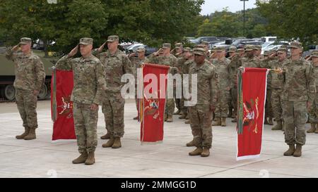 The 372nd Engineer Brigade Soldiers salute during the change of command ...