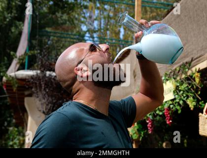 The Lebanese national alcoholic drink, Arak, in a traditional ebrik ...