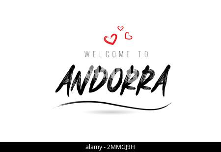 Andorra Word Text Creative Handwritten Font Design Vector Illustration ...