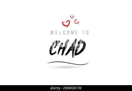 Chad Welcome To Word Text with Handwritten Font and Golden Texture ...