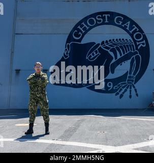 Marina Milagros Correa (Private Uruguayan Marine Corps) poses for a photo during exercise UNITAS ...