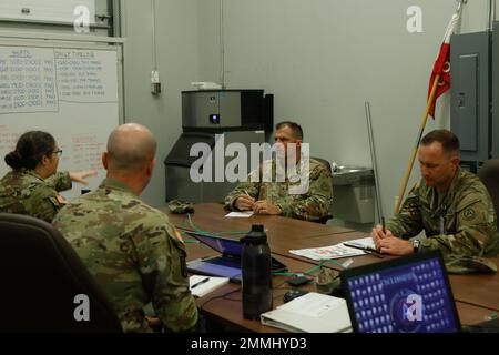 Col. Jennifer Reed, U.S. Army Central chief of operations, briefs Brig ...