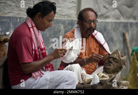 Traditional mask making culture of Majuli, Assam, Northeast India Stock ...