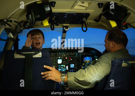 Seth Wilkey, Pilot for a Day, communicates to his crew with Marine ...