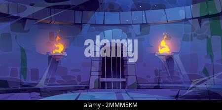 Castle dungeon with torches Stock Vector Image & Art - Alamy
