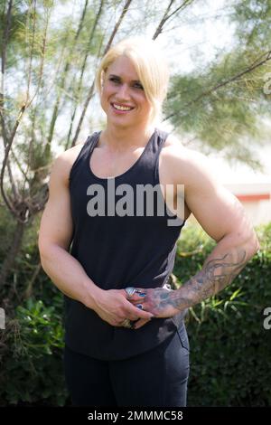 Body builder Julia Fory poses for photographs for the film 'Pearl' at ...