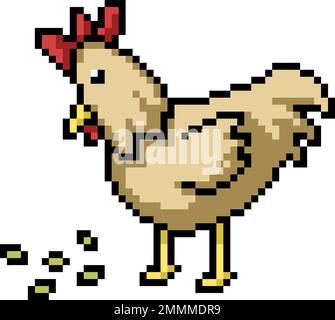 Chicken pixel art. 8 bit Chicken farm birds. pixelated Stock Vector Image & Art - Alamy