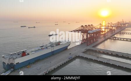 SUZHOU, CHINA - JANUARY 30, 2023 - At the Taicang Port Container ...