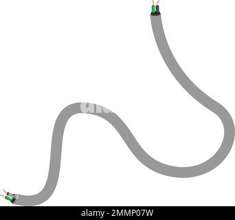 Optical fiber flat line icons. Network connection, computer wire, cable ...