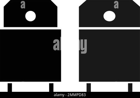 Zener diode icon logo sign vector outline in black and white color ...