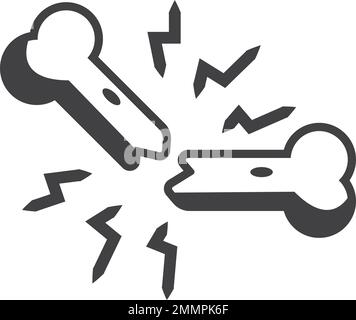 Bone fracture. Doodle sketch. Human leg bone anatomy flat vector ...