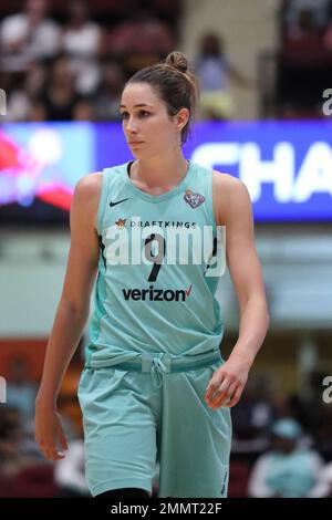 New York Liberty's Rebecca Allen eyes a free throw during the second ...