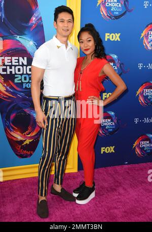 Harry Shum Jr., left, and Shelby Rabara arrive at the Gold House Gala ...