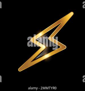 thunder golden isolated icon vector illustration Stock Vector Image ...