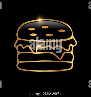 Golden Luxury Burger Vector Sign Stock Vector Image & Art - Alamy
