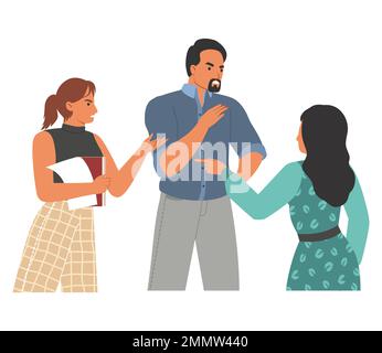 Misunderstanding between business partners vector illustration. Cartoon ...