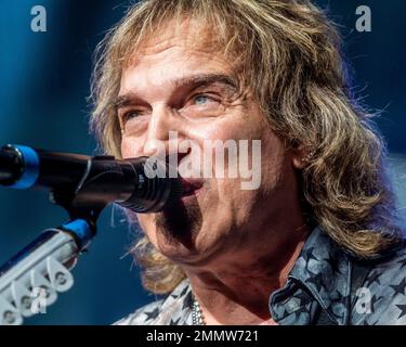 American rock band REO Speedwagon, with drummer Bryan Hitt, lead ...