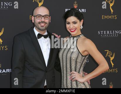 William Negron, left, and Yara Lasanta arrive at the 70th Los Angeles ...