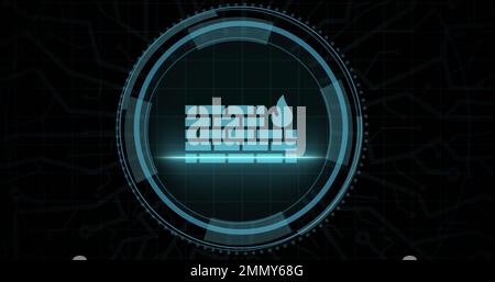 Composition of online security firewall icon on black background Stock ...
