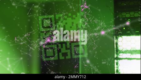 Composition of qr code and networks of connections over computer ...