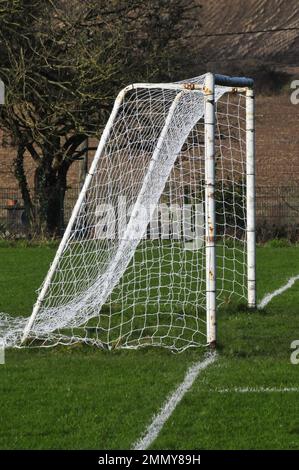 Football Pitch corner flag markings and pole Stock Photo - Alamy